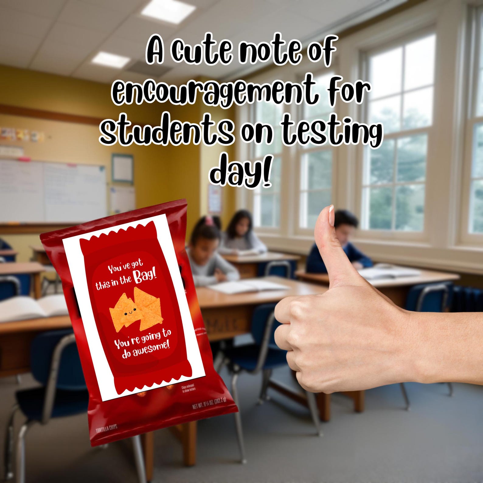 Testing Day Snack Tag, Classroom Treat Tag, Nacho Cheese Chips, Chip ...