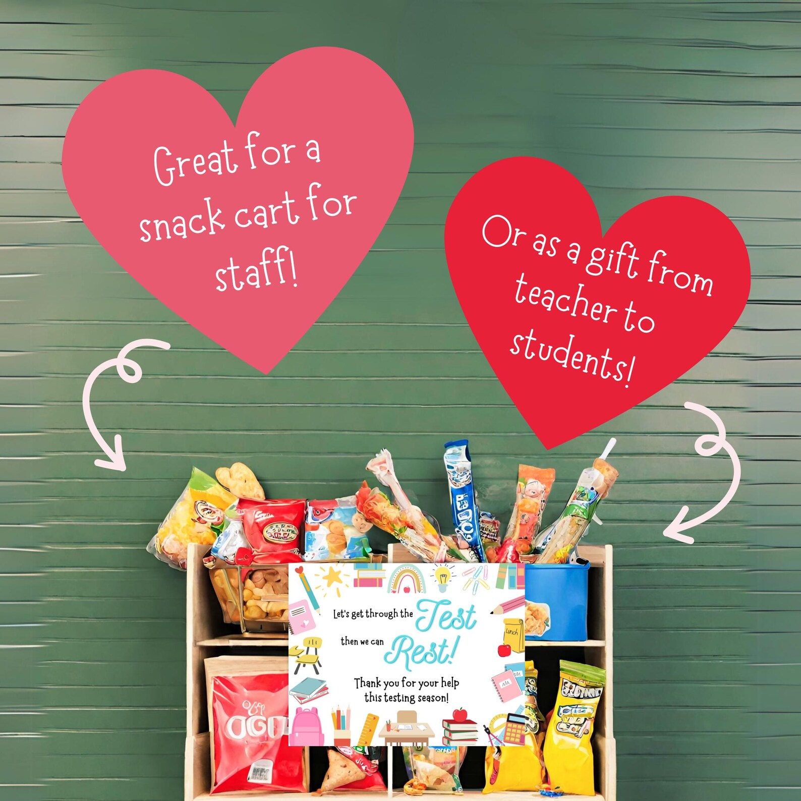 Snack Cart Sign, Teacher Appreciation Week, PTA, PTO, Teacher Snack ...