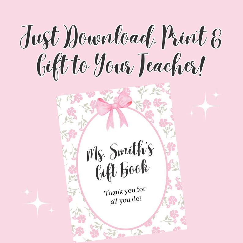 Editable Teacher Gift Card Book, Canva Template, Teacher Gift Idea ...