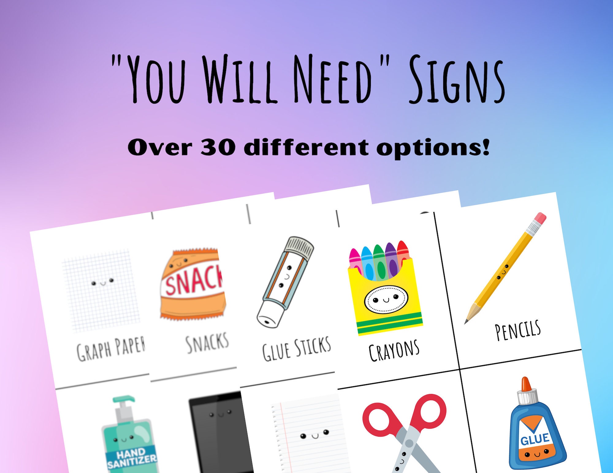You Will Need Cards, Visual Supply Cards, Printable for White Board ...