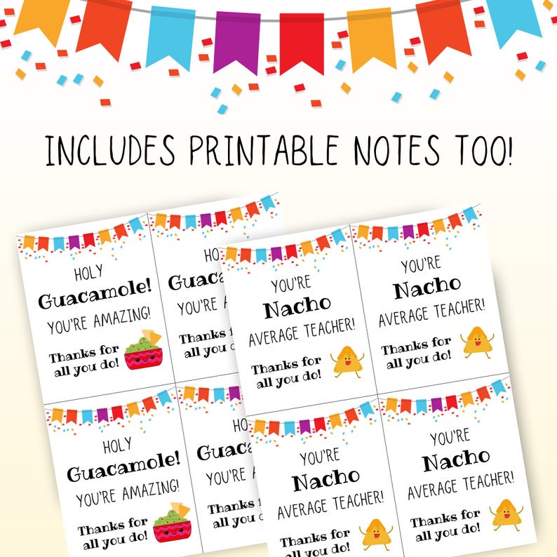Nacho Bar Printable Signs, Tags, Teacher Appreciation Week, Nacho ...
