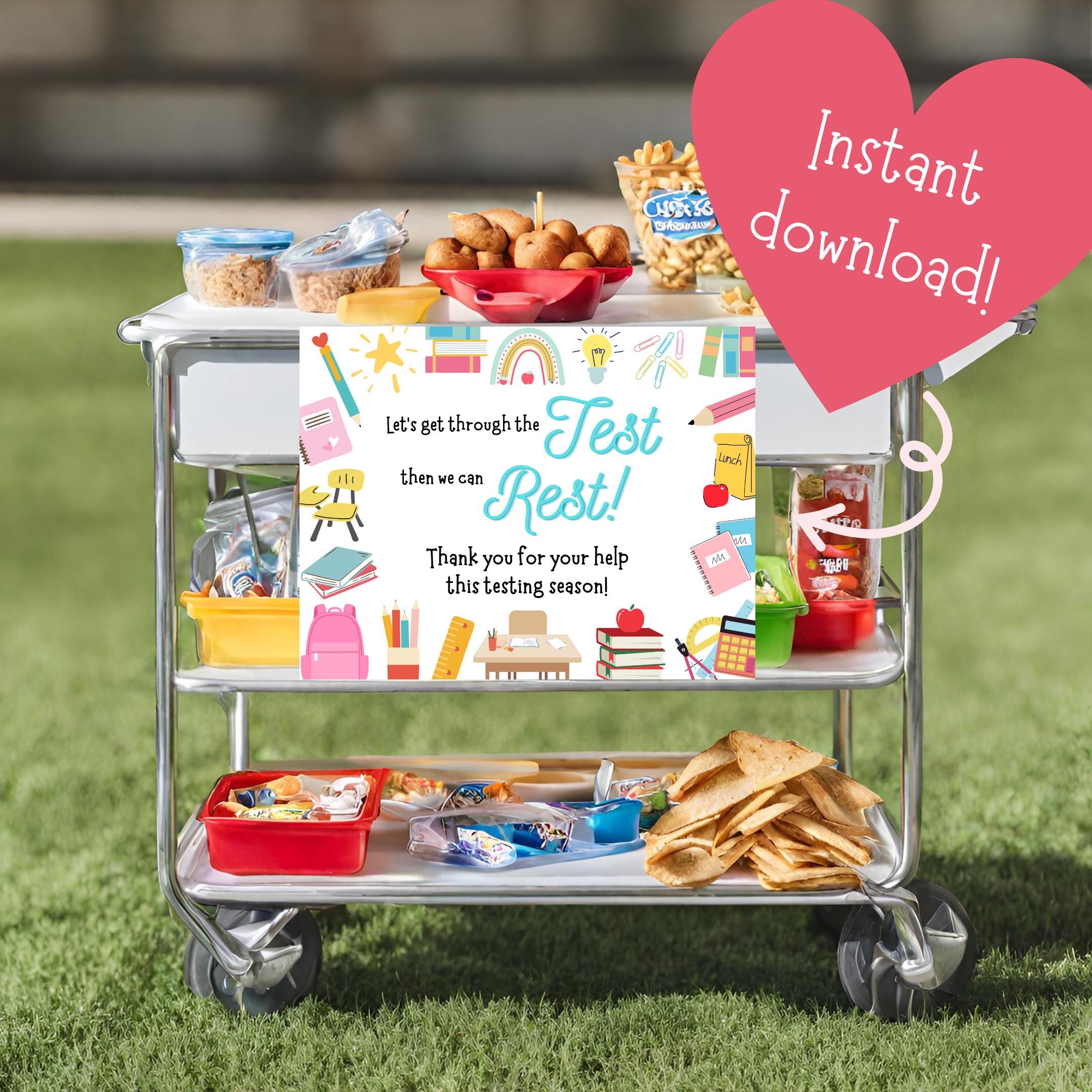Snack Cart Sign, Teacher Appreciation Week, PTA, PTO, Teacher Snack ...
