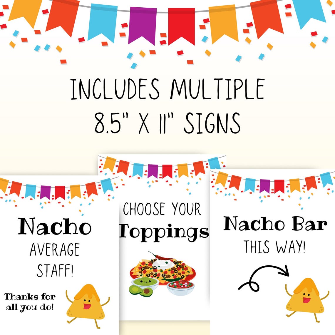 Nacho Bar Printable Signs, Tags, Teacher Appreciation Week, Nacho ...
