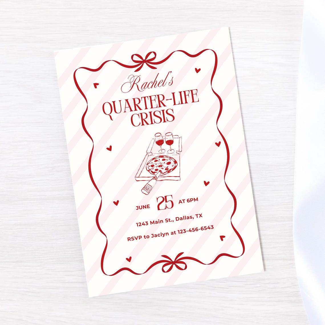 Quarter Life Crisis Invitation, 25th Birthday Invitation, 25th Birthday ...