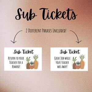 Sub Tickets, Boho, Neutral, Plant Themed, Classroom Management ...