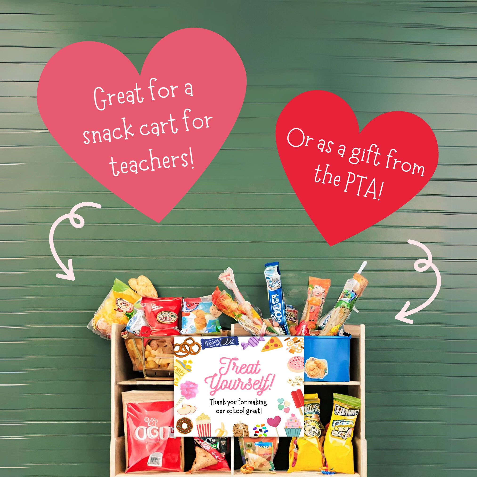 Snack Cart Sign, Teacher Appreciation Week, PTA, PTO, Teacher Gift ...
