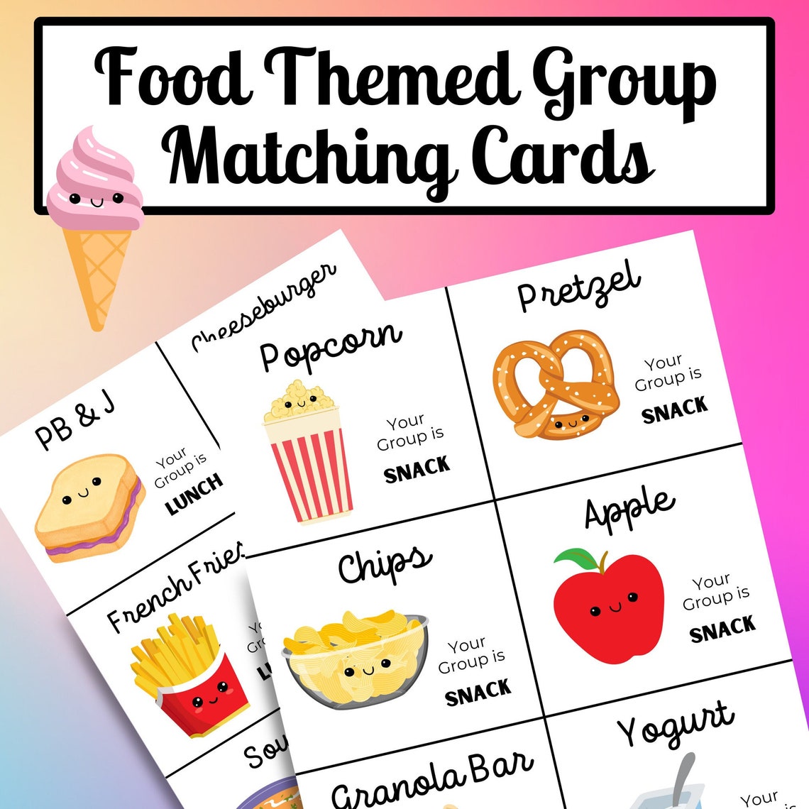 Group Matching Cards, Group Pairing and Matching Cards, for Classroom ...