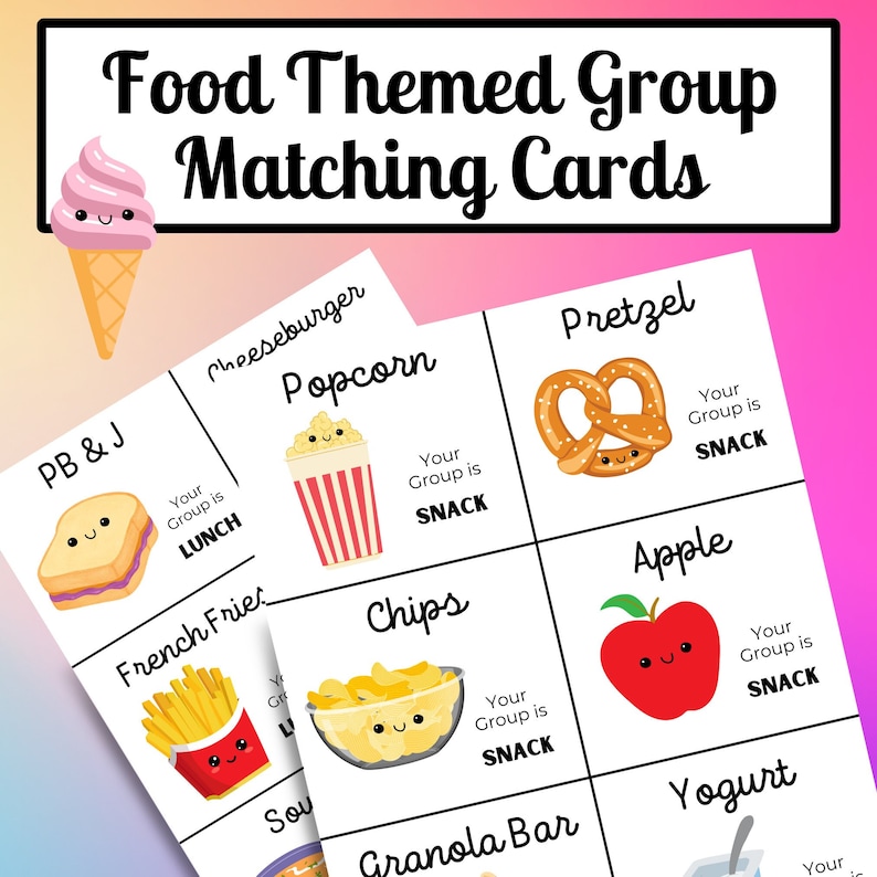 Group Matching Cards, Group Pairing and Matching Cards, for Classroom ...