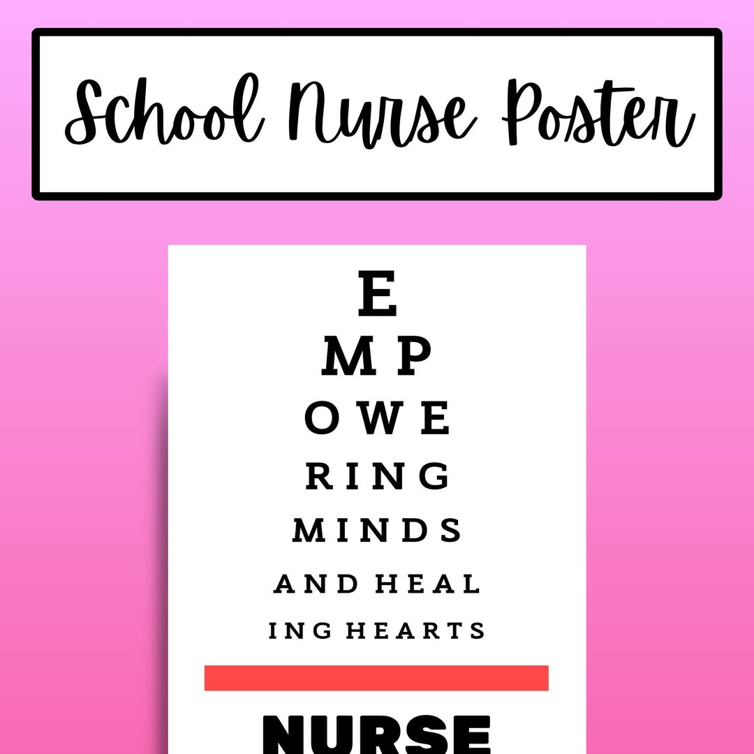 Nurse Clinic Poster, Eye Chart Print, Inspiring Nurse Message, School ...