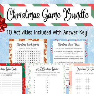 Printable Christmas Game Bundle, Christmas Trivia, Holiday Games, for ...