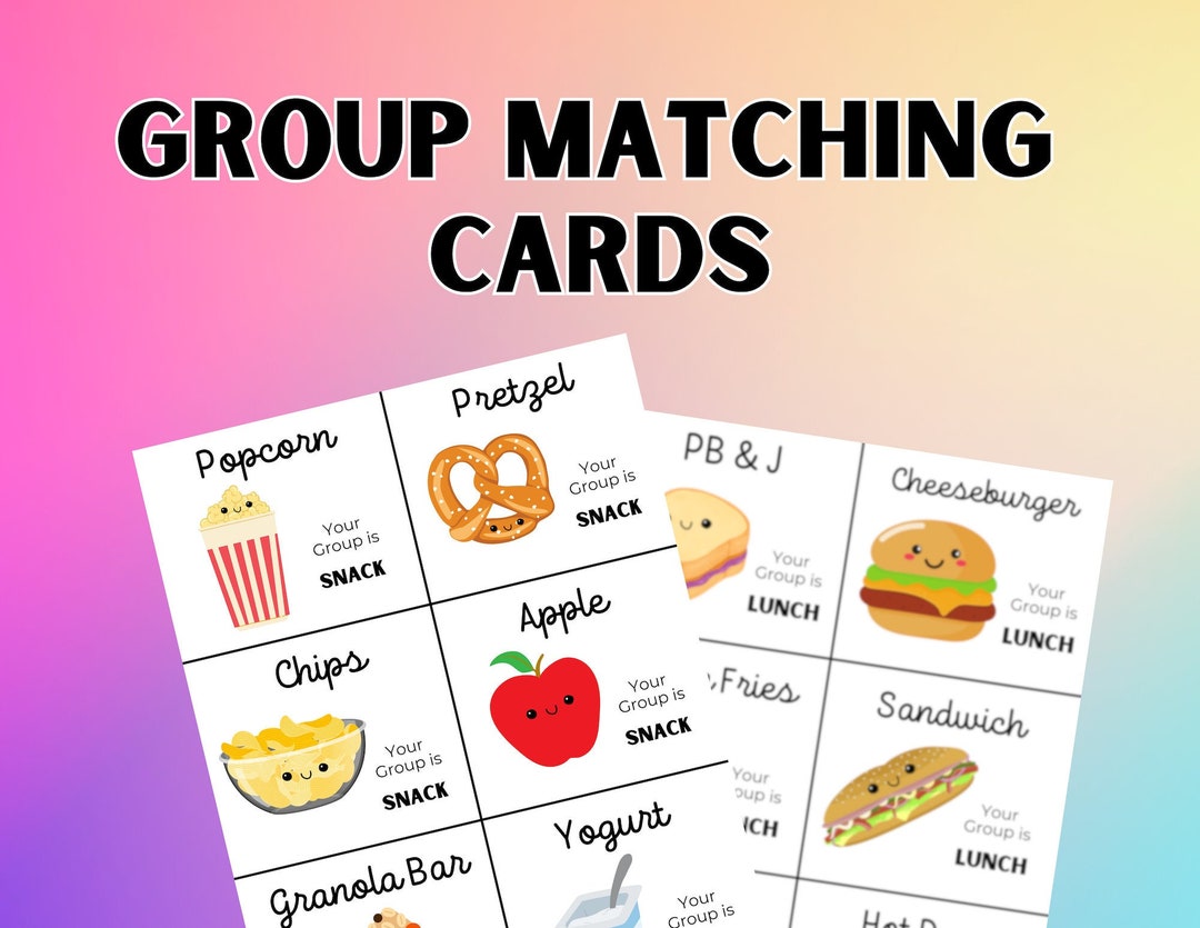 Group Matching Cards Group Pairing and Matching Cards for - Etsy