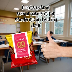 Testing Day Snack Tag, Classroom Treat Tag, Pretzel Tags, Good Luck ...