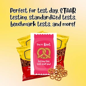 Testing Day Snack Tag, Classroom Treat Tag, Pretzel Tags, Good Luck ...