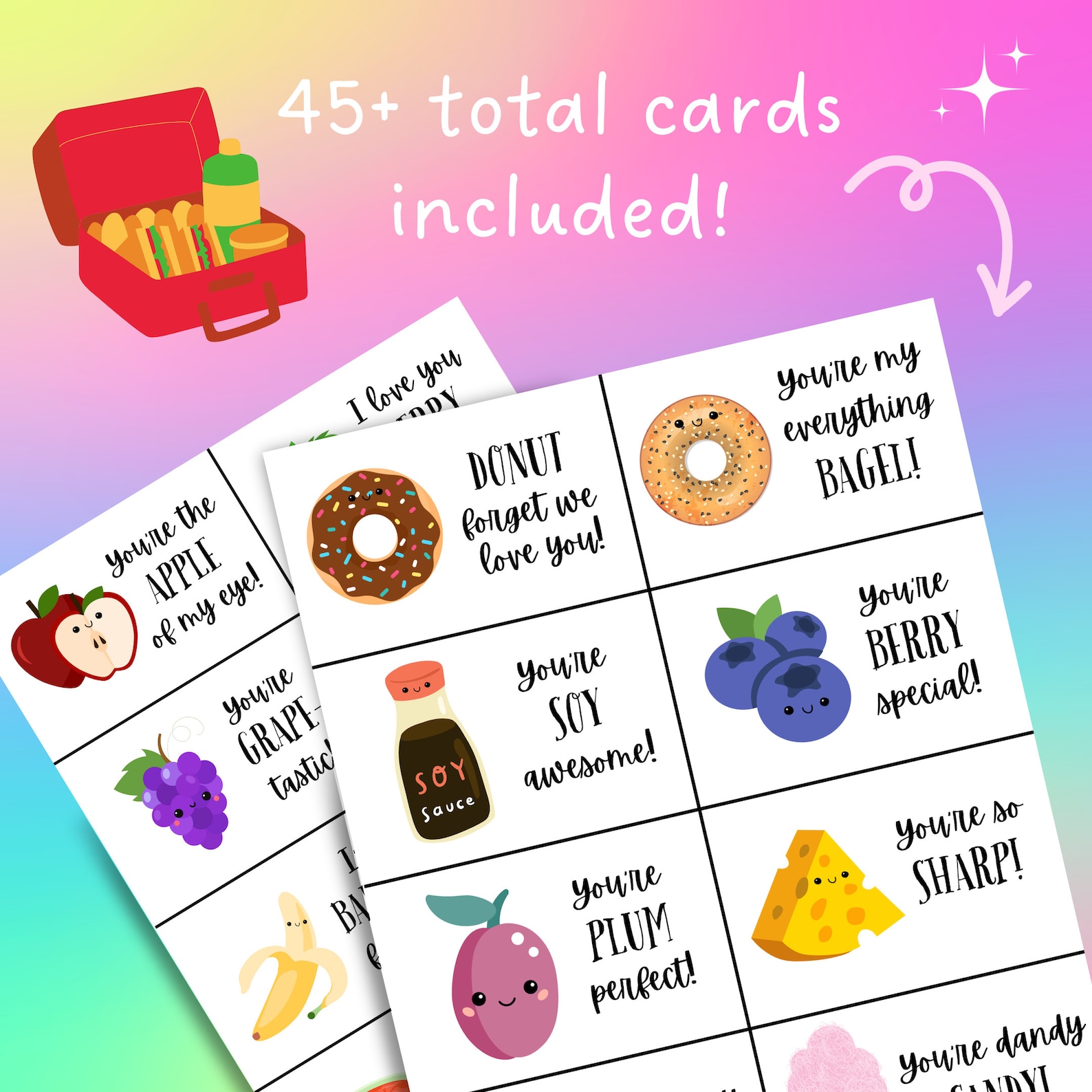 Lunch Box Notes, 45+ Lunch Bag Notes, Lunch Box Cards, Back to School ...