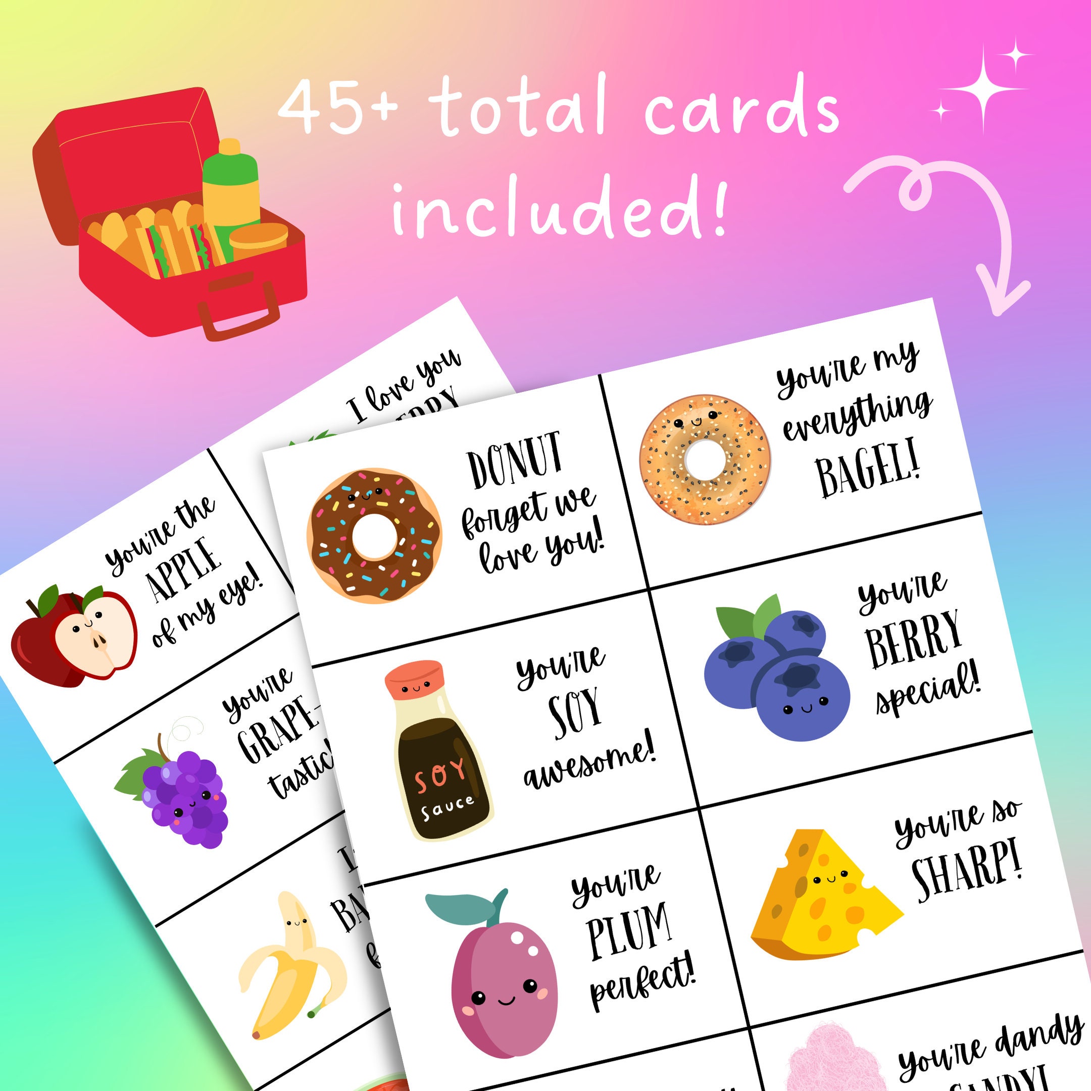 Lunch Box Notes, 45+ Lunch Bag Notes, Lunch Box Cards, Back to School ...