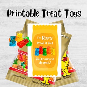 Testing Day Snack Tag, Classroom Treat Tag, Gummy Bears, Gummy Bear ...