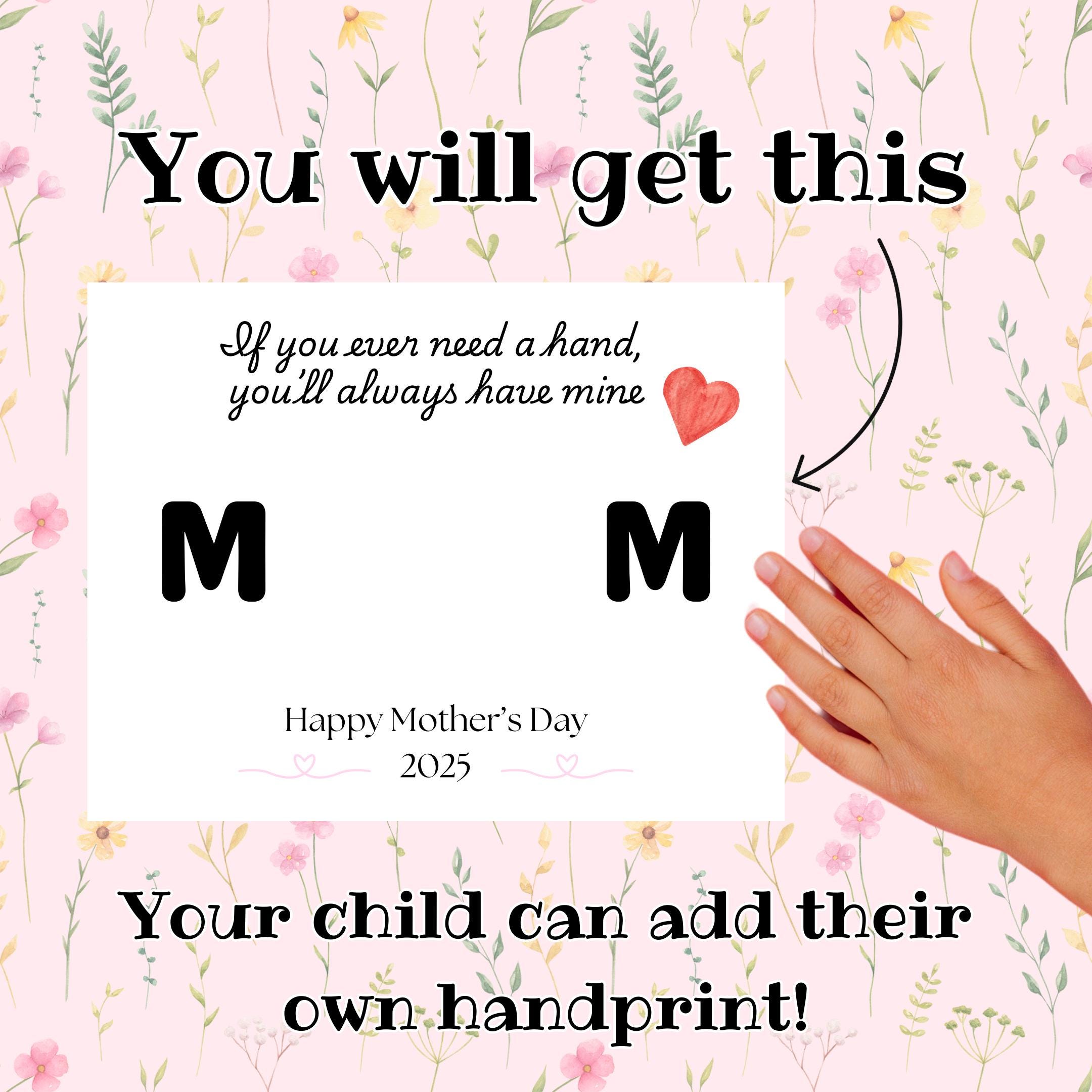 Mother's Day Printable, Mother's Day Handprint Art, Mothers Day Craft ...