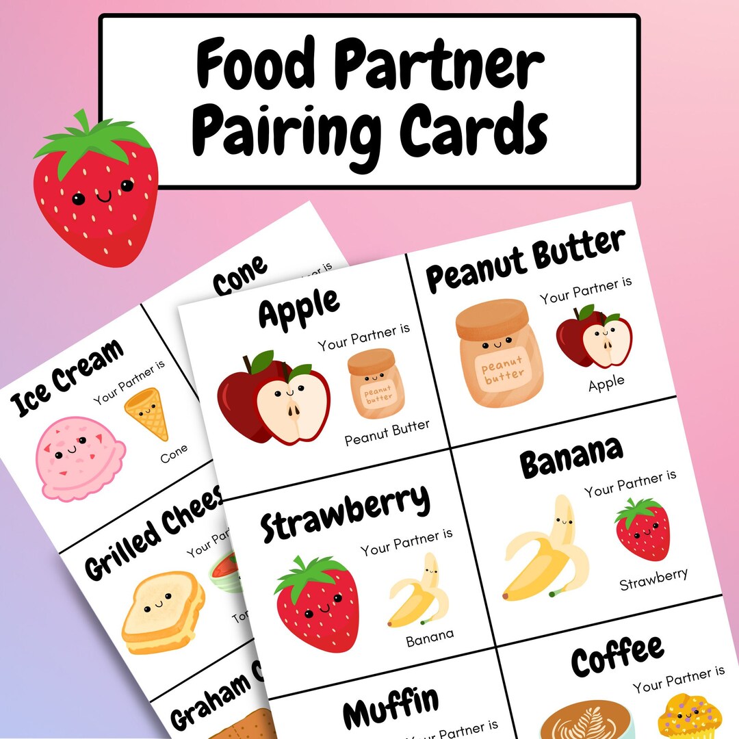 Partner Pairing Cards, Group Pairing and Matching Cards, for Classroom ...