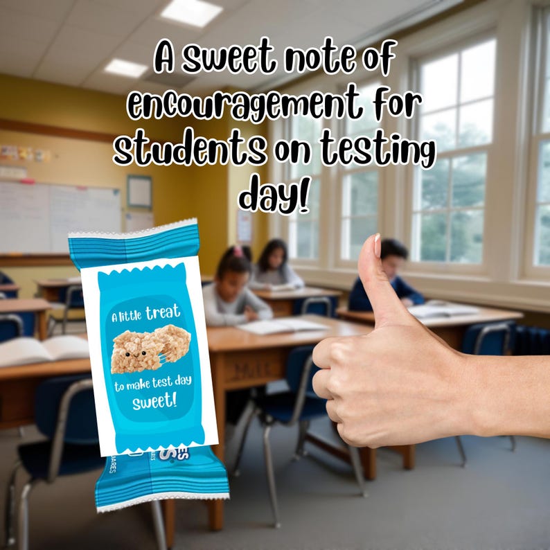Testing Day Snack Tag, Classroom Treat Tag, Crispy Rice Treats, Good ...