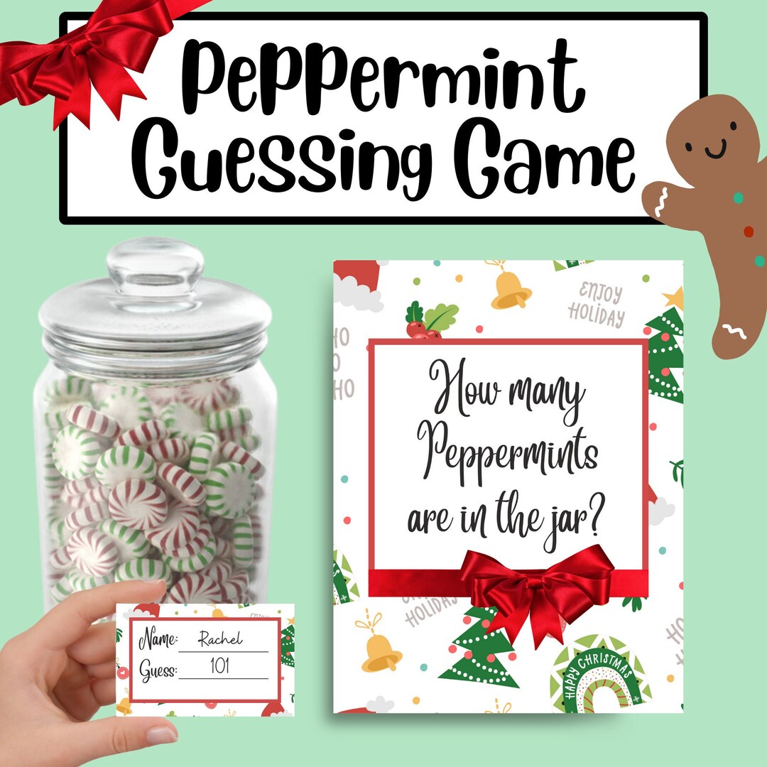 Christmas Party Game, How Many Kisses Guessing Game, Christmas, Holiday ...