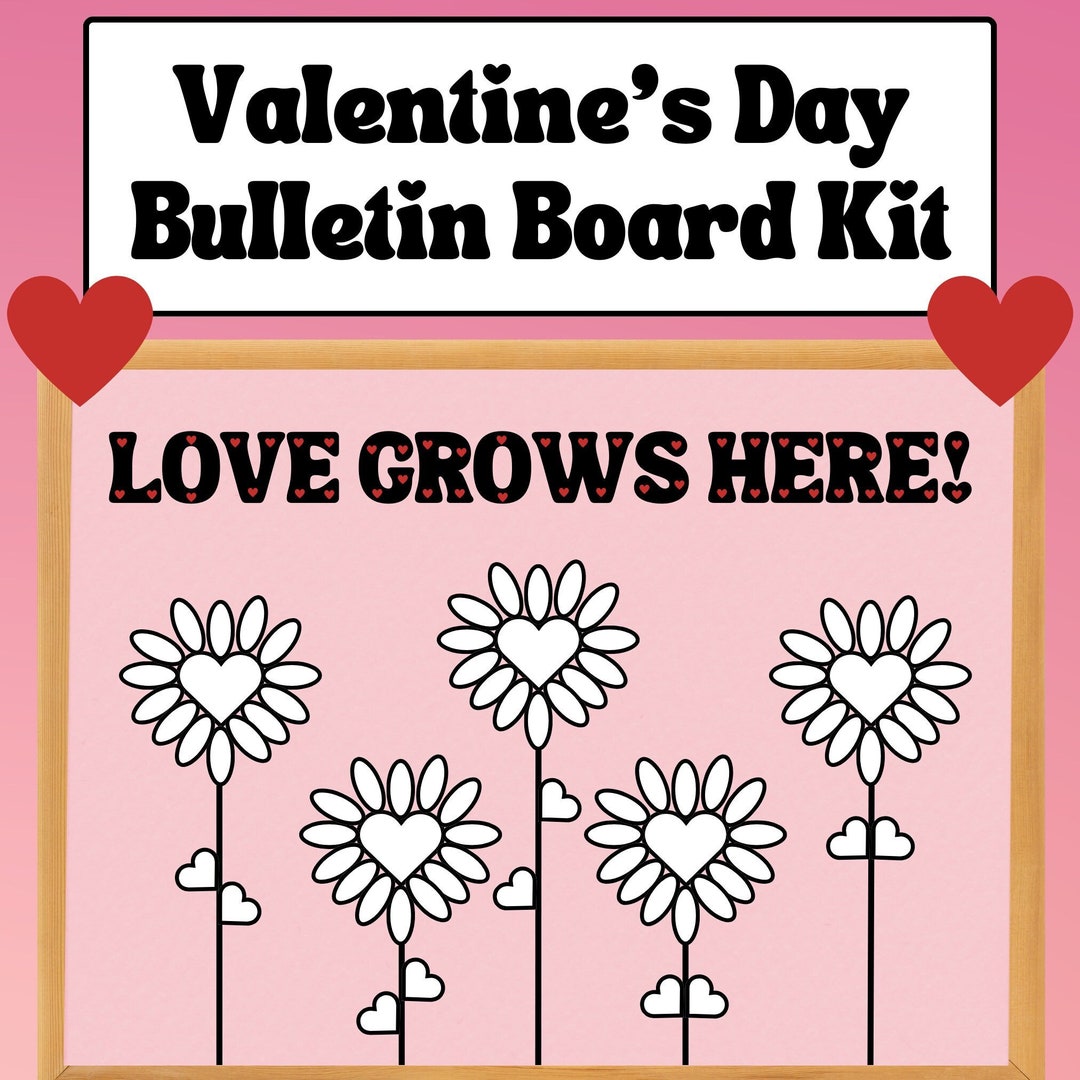 Valentine's Day Bulletin Board Kit, Valentines Bulletin Board and ...