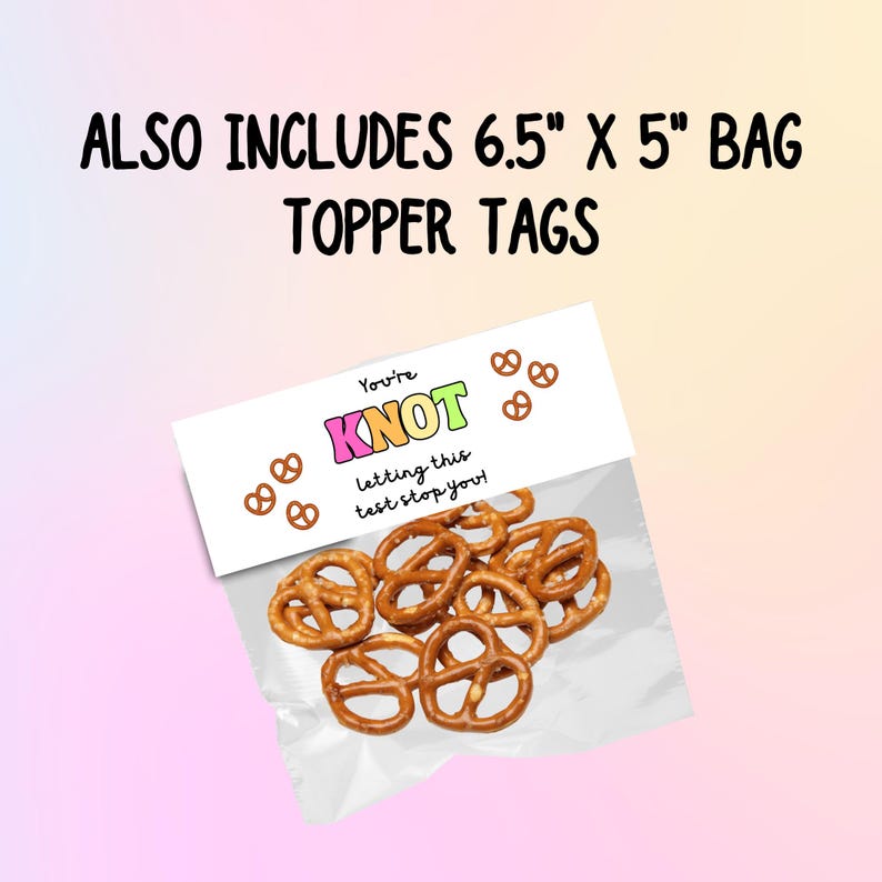 State Testing Snack Tags, Printable Snack Labels, Goody Bag Toppers for ...