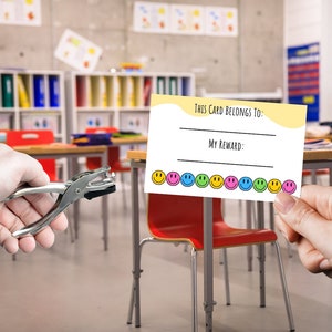 Reward Punch Cards, Smiley Face Themed, Hole Punch Cards, Set of 32 for ...