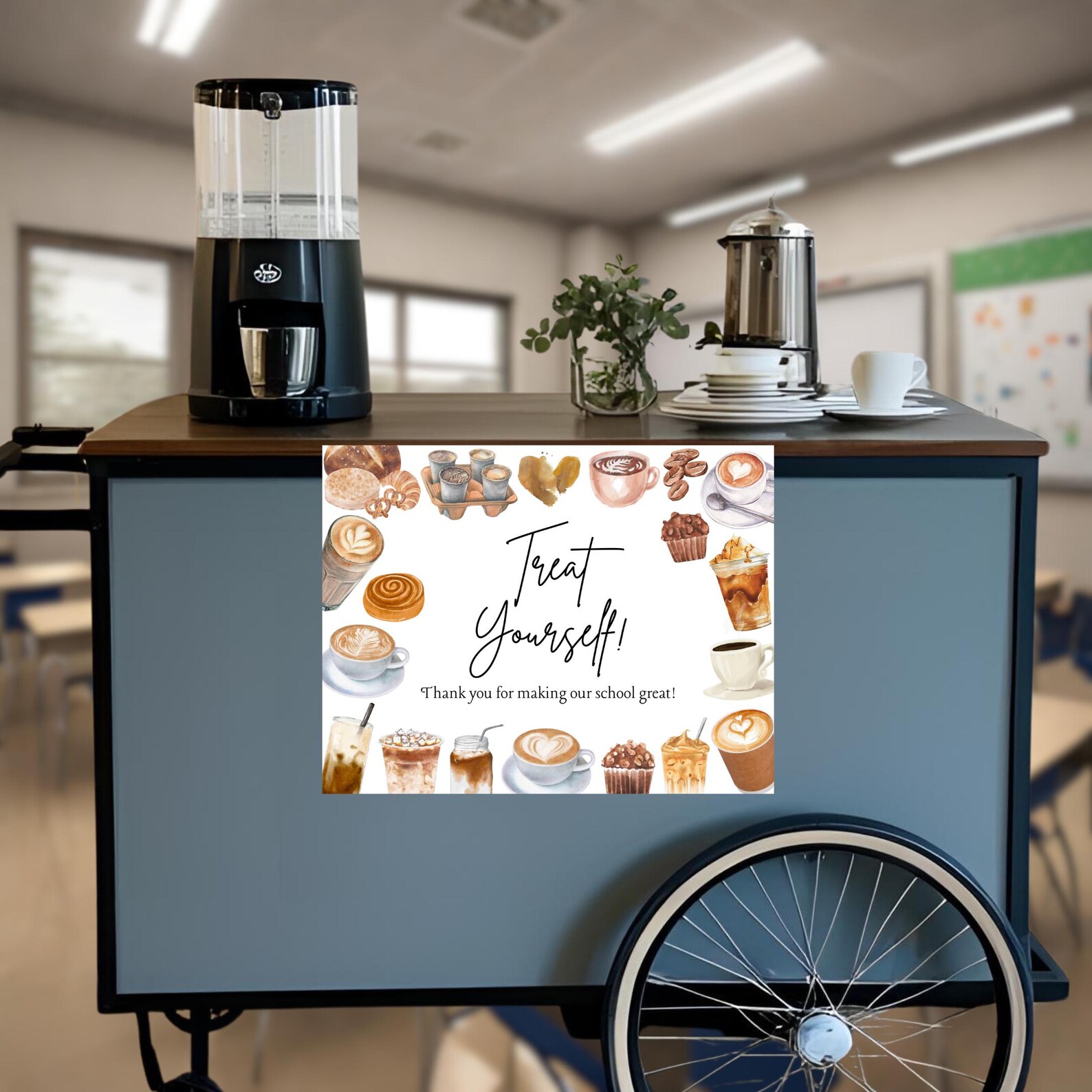 Coffee Cart Sign, Teacher Appreciation Week, PTA, PTO, Teacher Gift ...
