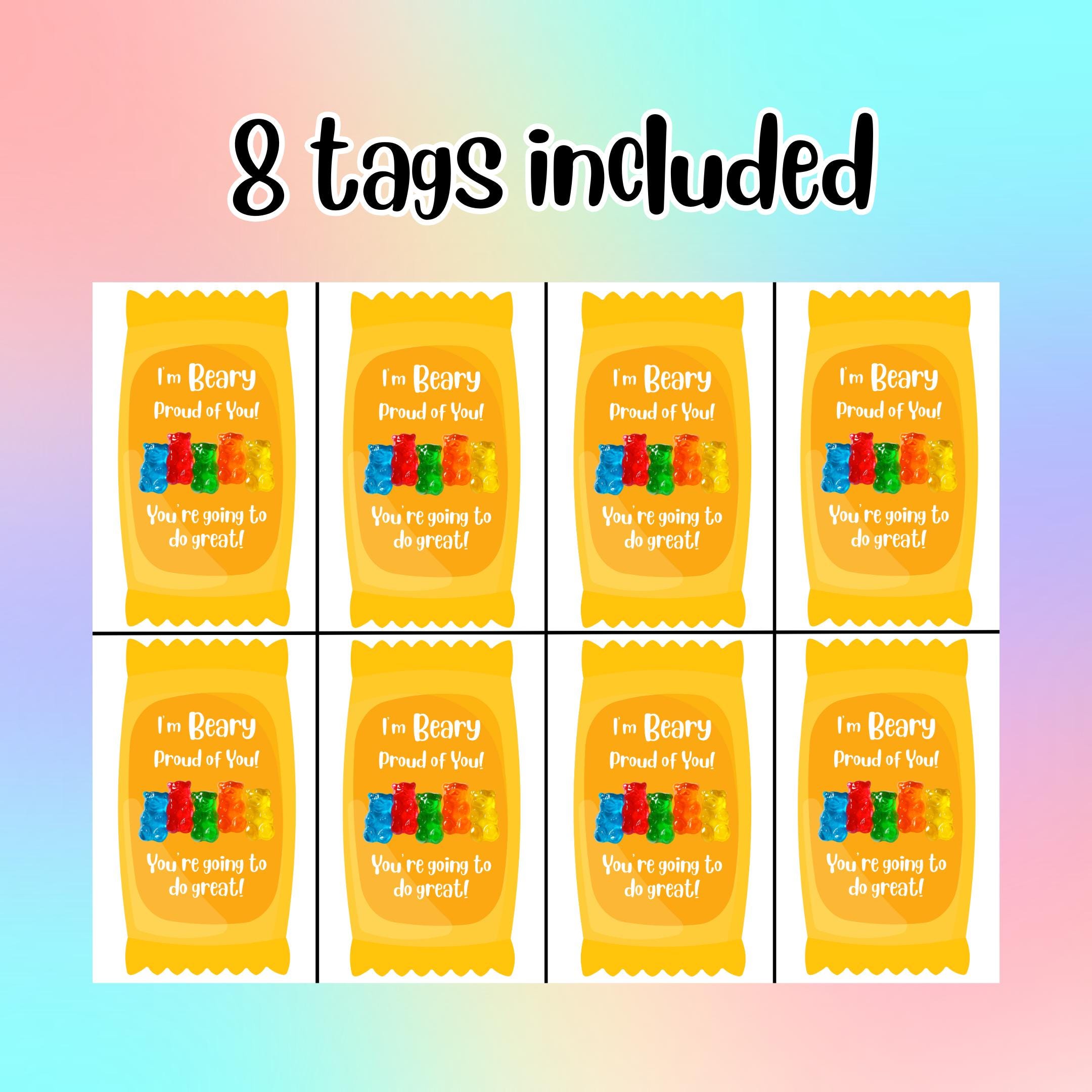 Testing Day Snack Tag, Classroom Treat Tag, Gummy Bears, Gummy Bear ...