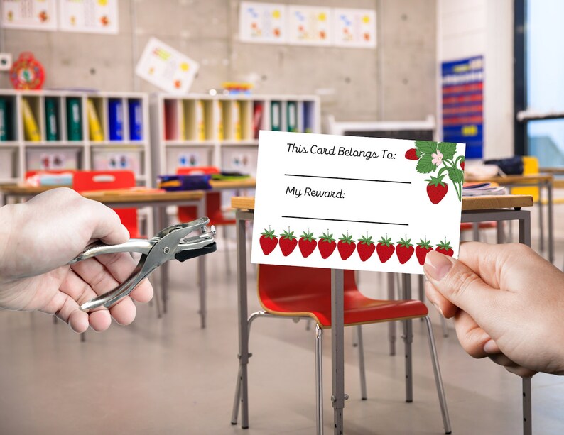 Reward Punch Cards, Fruit Themed, Hole Punch Cards, Set of 32 for ...