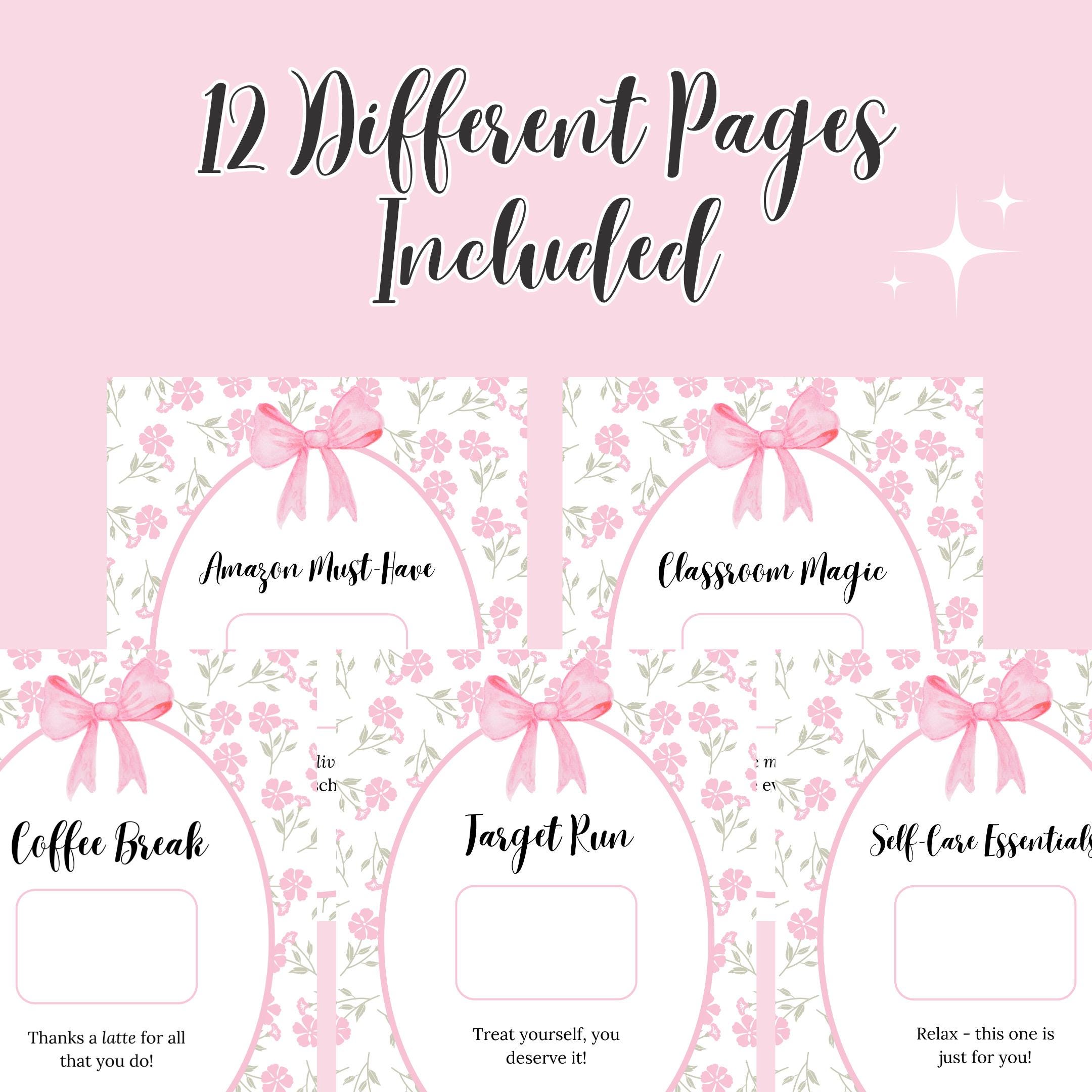 Editable Teacher Gift Card Book, Canva Template, Teacher Gift Idea ...