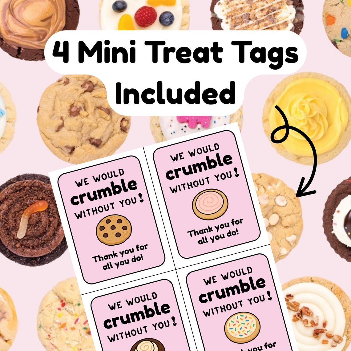 Crumble Cookie Treat Tag, Cookie Box Label, We Would Crumble Without ...