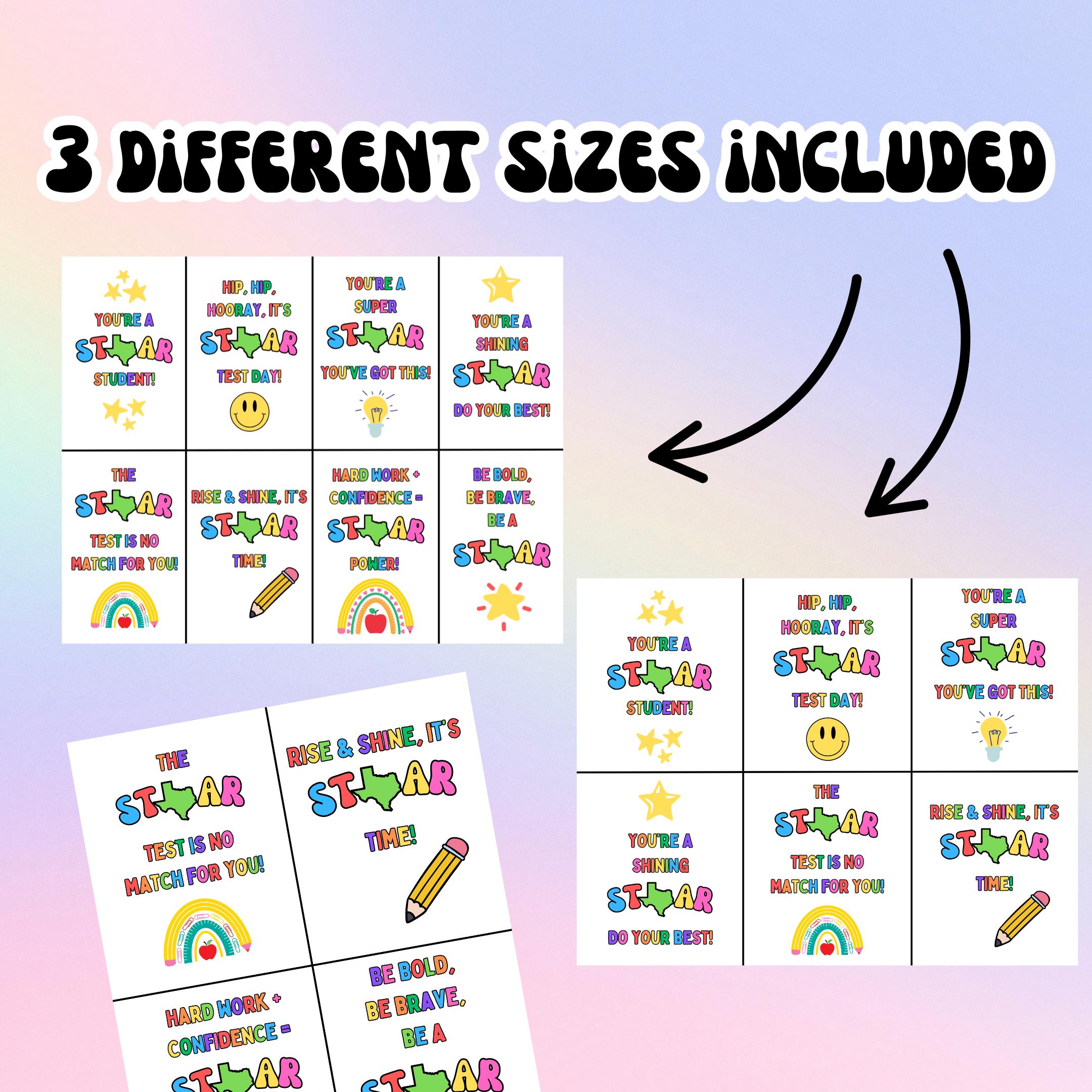 STAAR Testing Encouragement Notes, STAAR Testing Printable Snack Tags ...