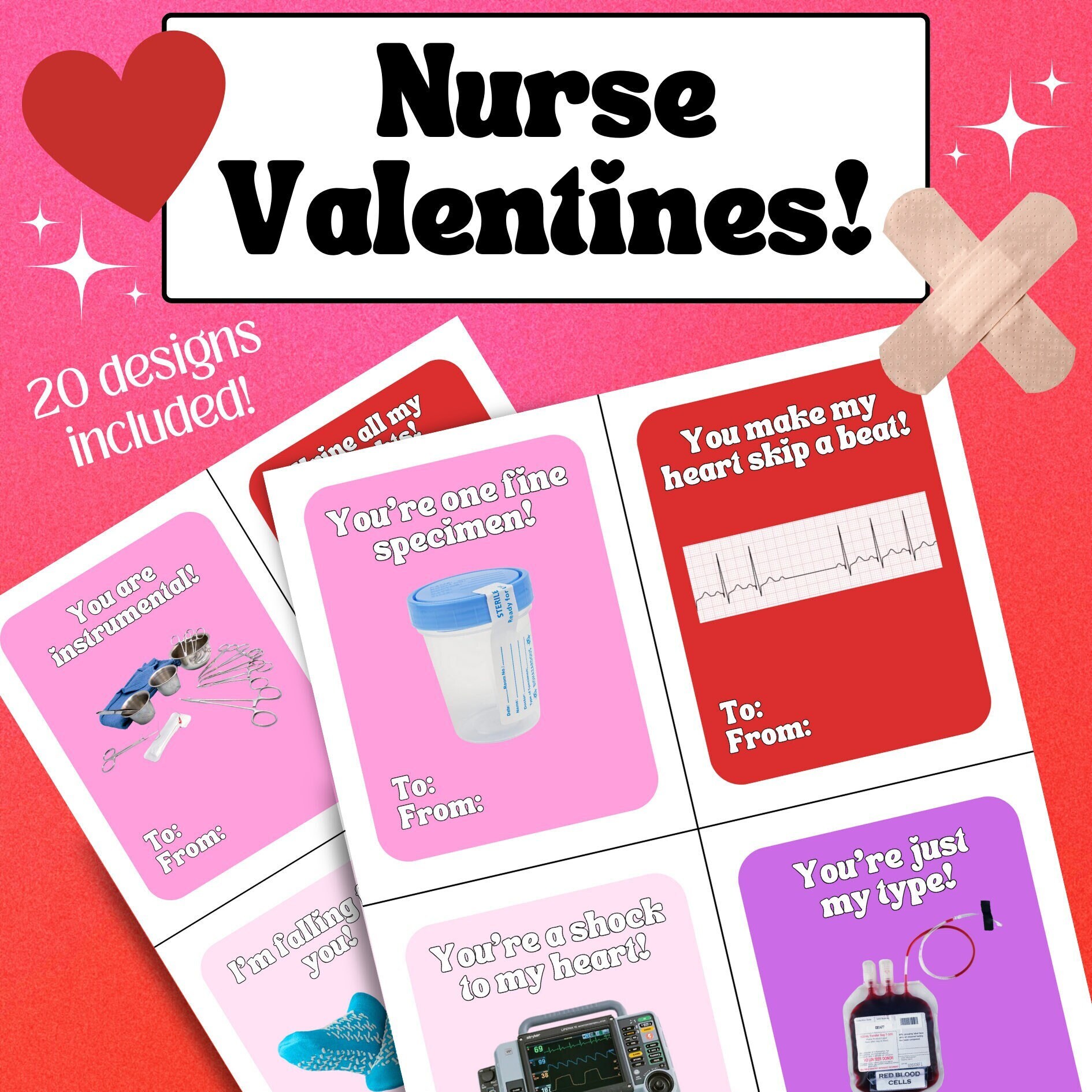 Funny Nurse Valentines, Nurse Valentines, Medical Valentines, Nurse ...