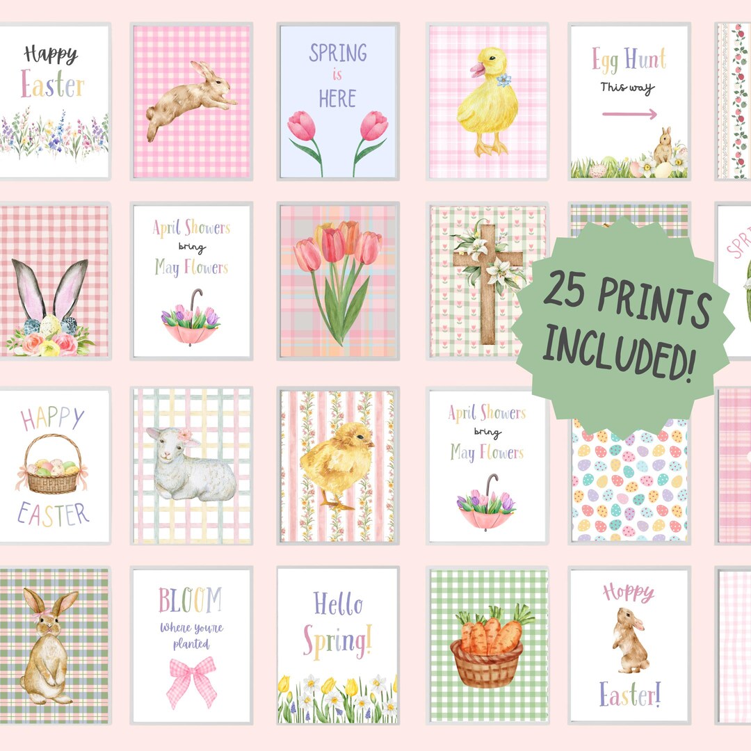 Easter Printable Wall Art, Mega Bundle, Spring Prints, Easter Prints ...