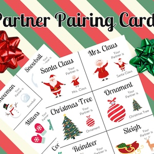 Christmas Partner Pairing Cards, Group Pairing and Matching Cards ...