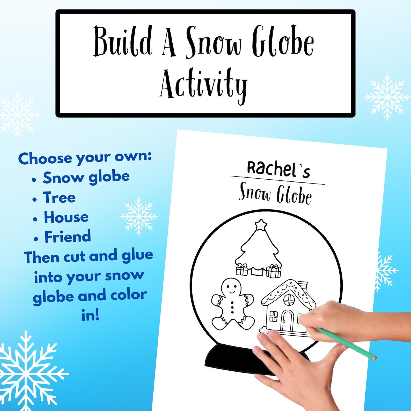 Build A Snow Globe Activity, Printable, Holiday, Christmas, Winter ...