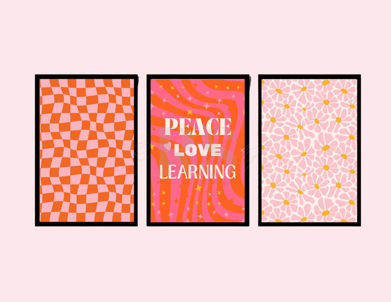 Groovy Classroom Poster Bundle, Retro Themed Classroom Decor, Nostalgic ...