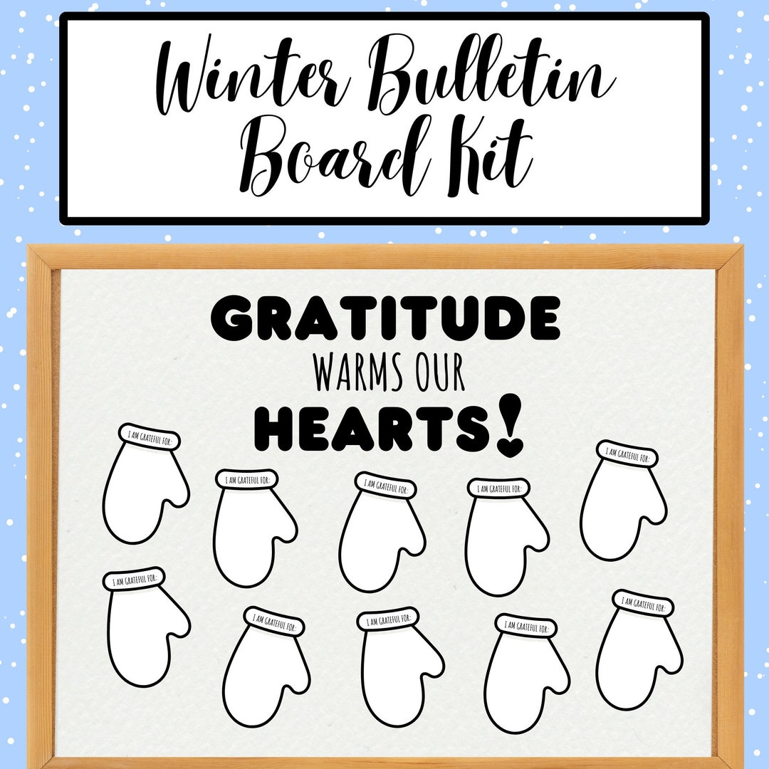 New Year Bulletin Board Kit, Gratitude Activity, Winter Bulletin Board ...