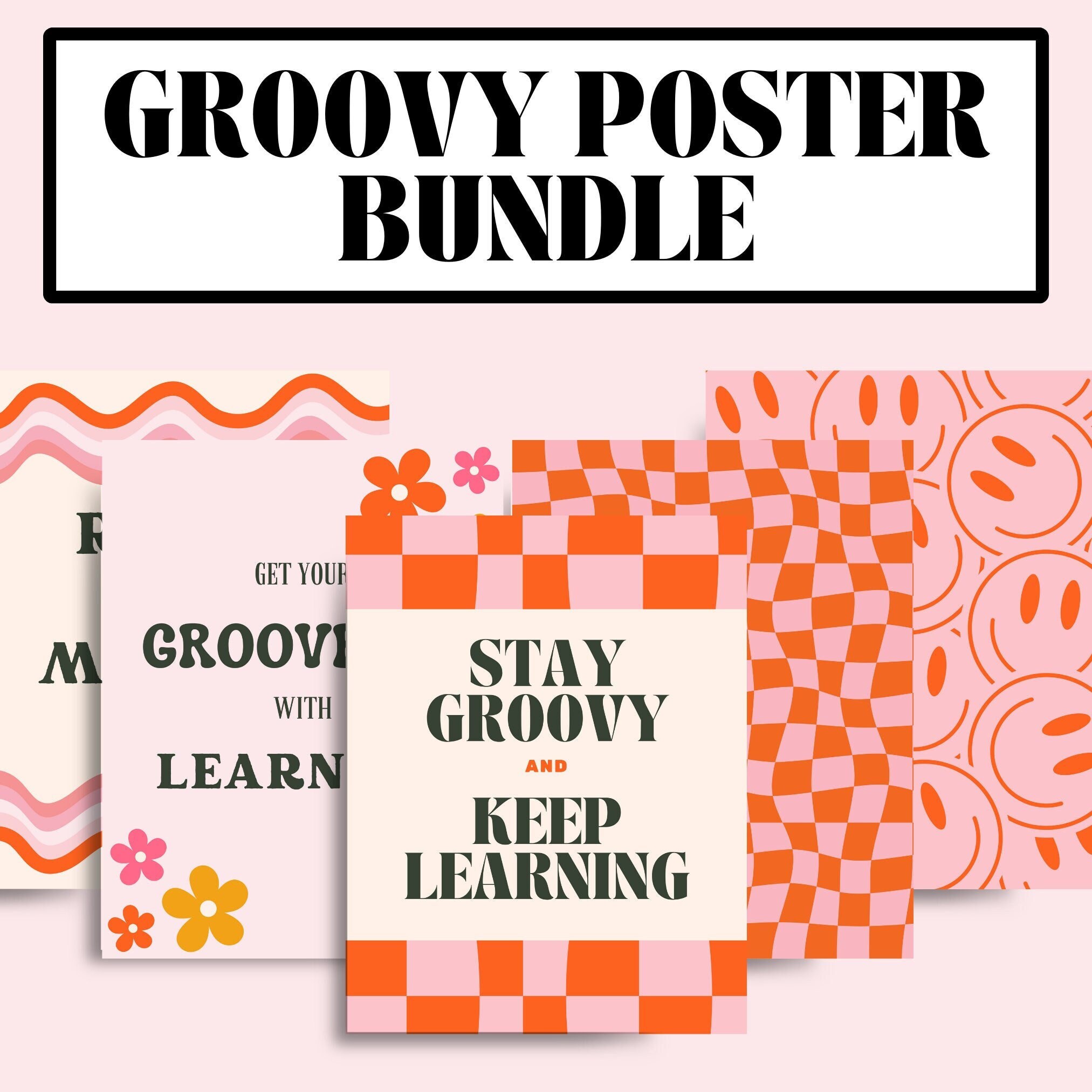 Groovy Classroom Poster Bundle, Retro Themed Classroom Decor, Nostalgic ...