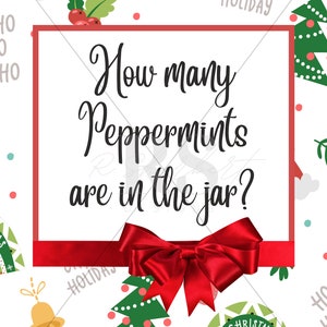 Christmas Party Game, How Many Kisses Guessing Game, Christmas, Holiday ...