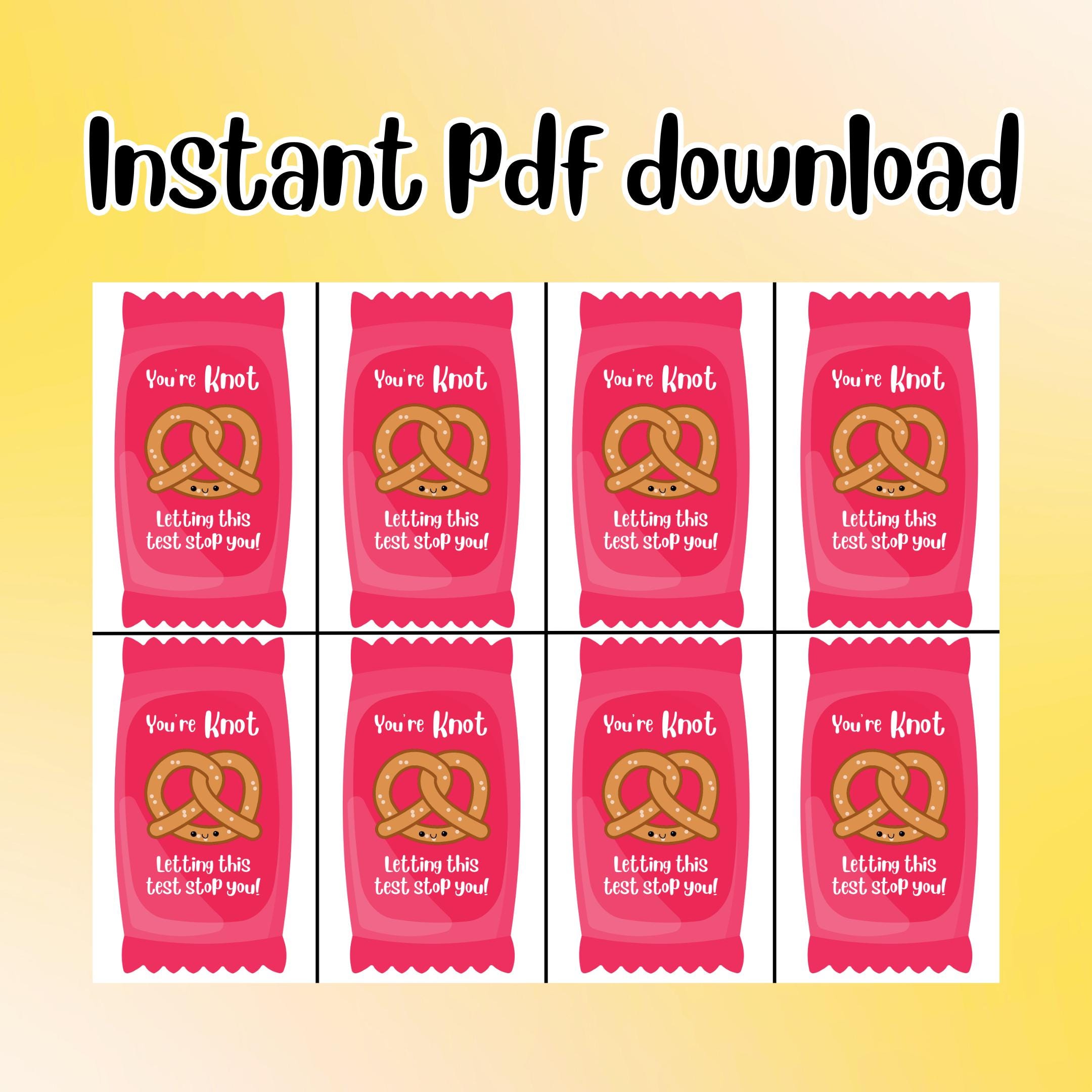 Testing Day Snack Tag, Classroom Treat Tag, Pretzel Tags, Good Luck ...