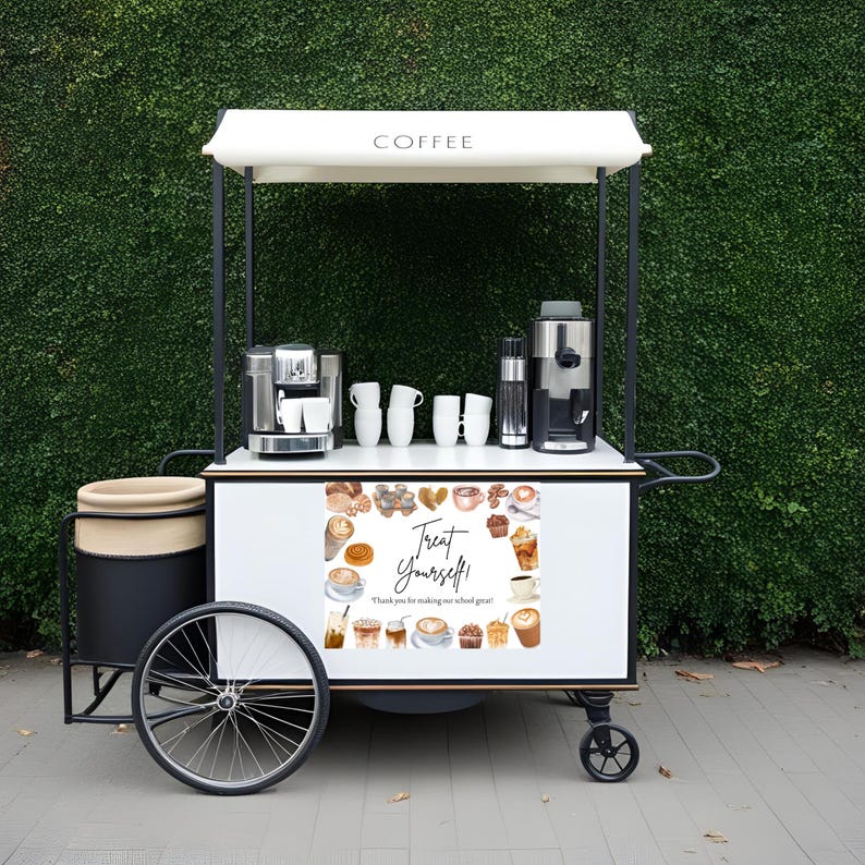 Coffee Cart Sign, Teacher Appreciation Week, PTA, PTO, Teacher Gift ...