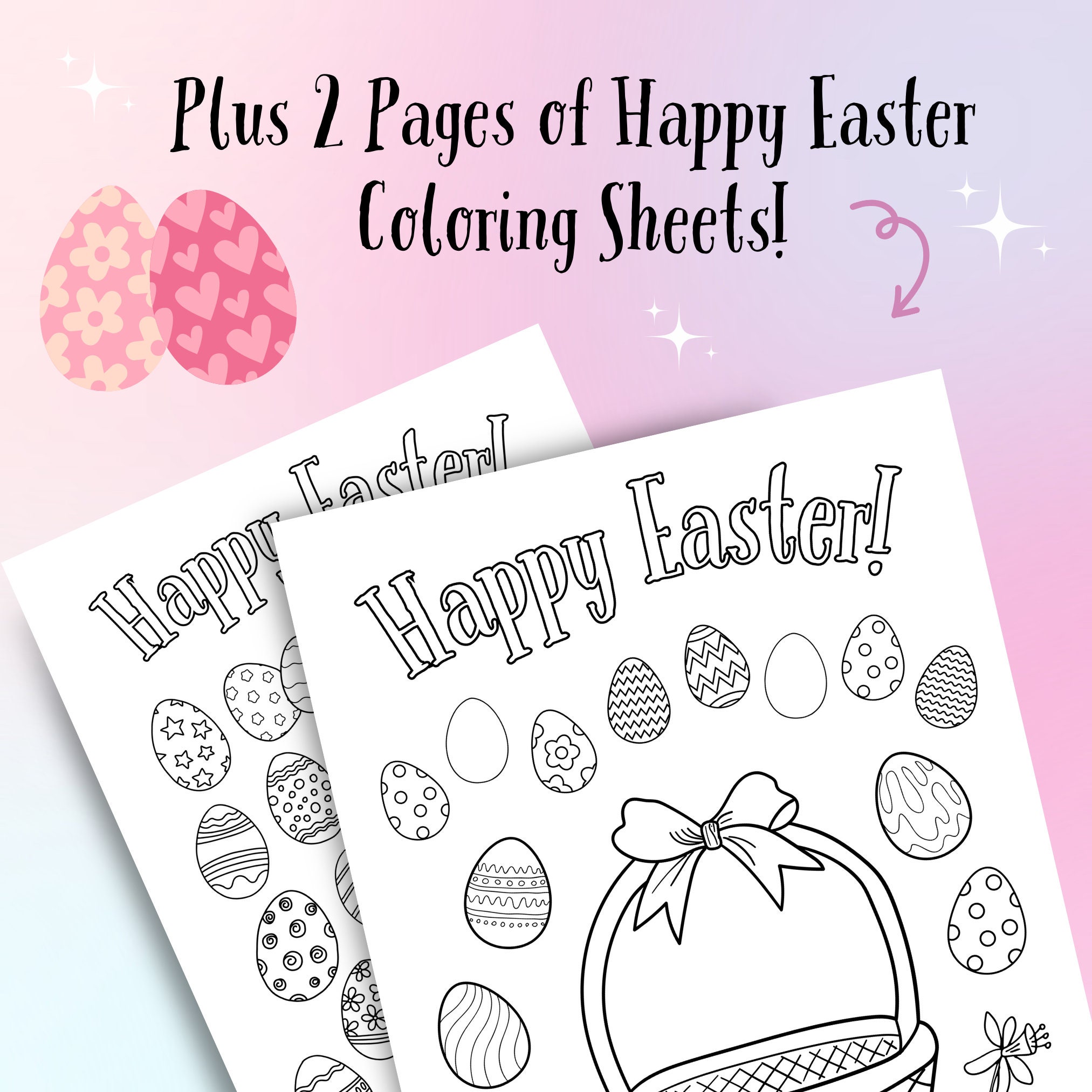 Easter Coloring Pages, 12 Pages Including Easter Egg Coloring Sheets ...