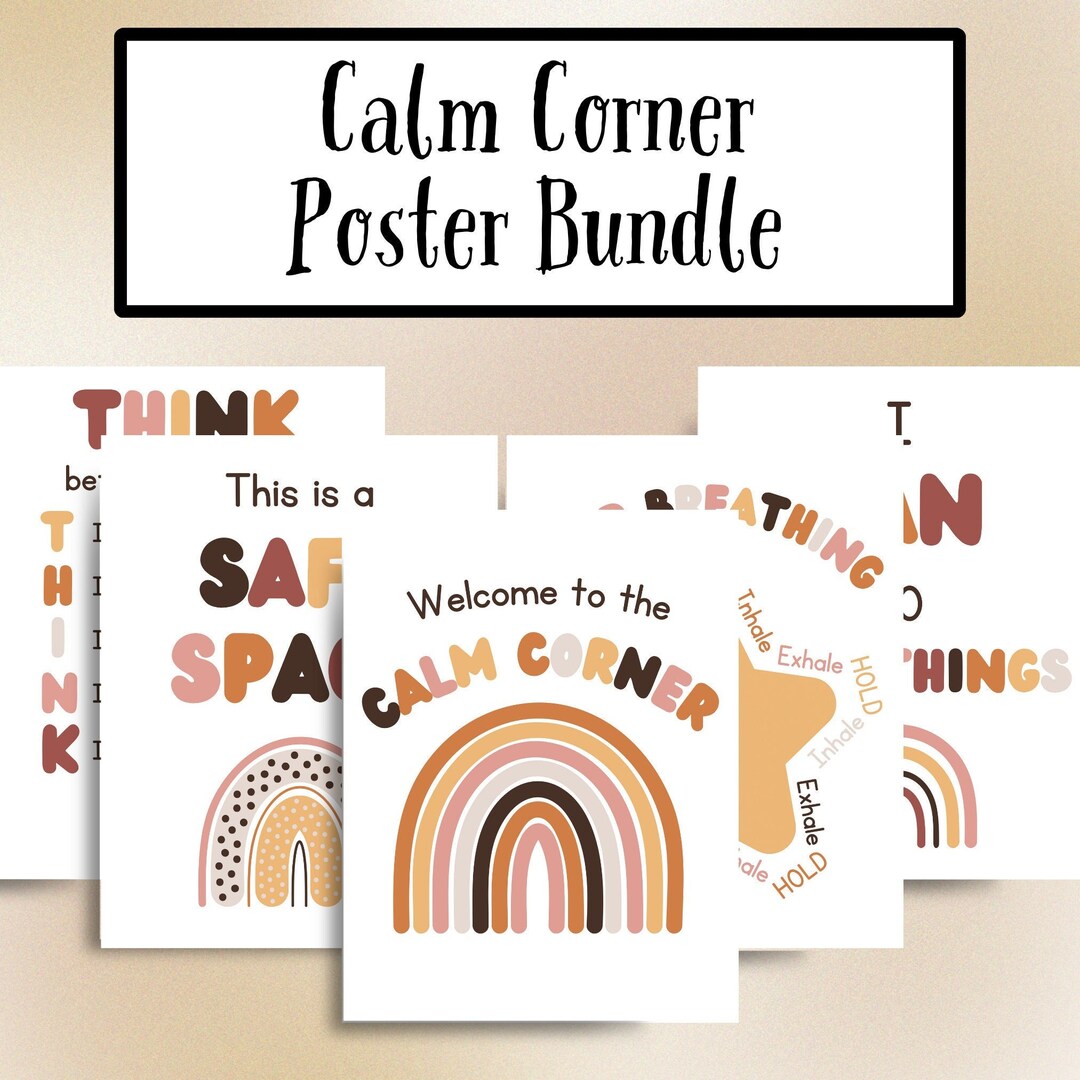 Calm Corner Bundle, Set of 14, Educational Poster, for Classroom ...