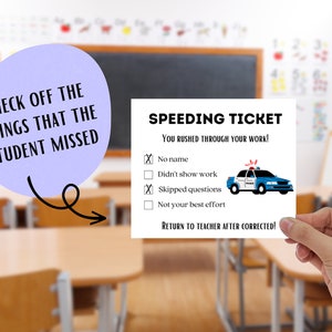 Speeding Ticket, Classroom Management Tool, Back to School Supplies for ...