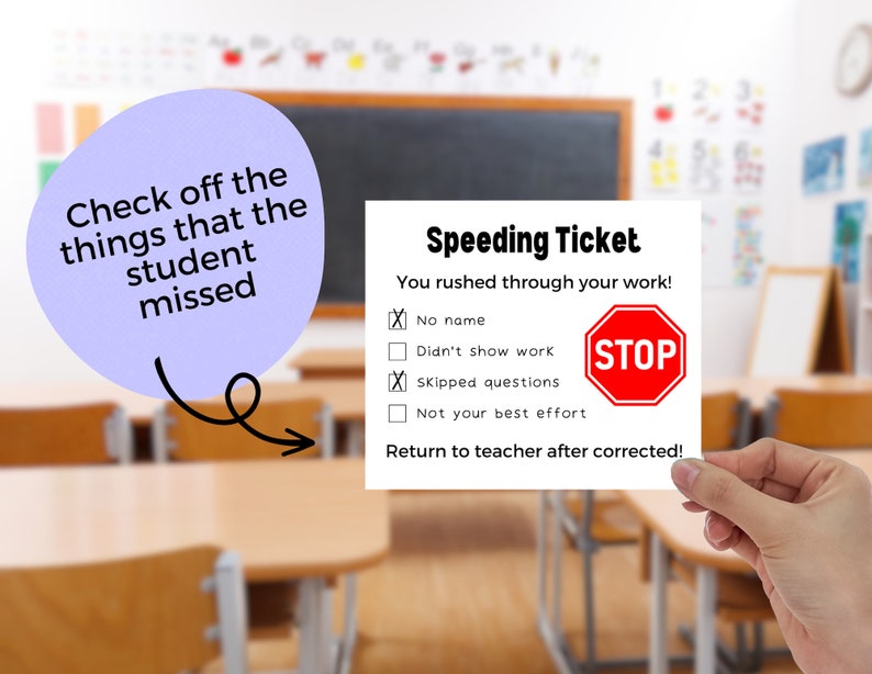 Speeding Ticket, Classroom Management Tool, Back to School Supplies for ...