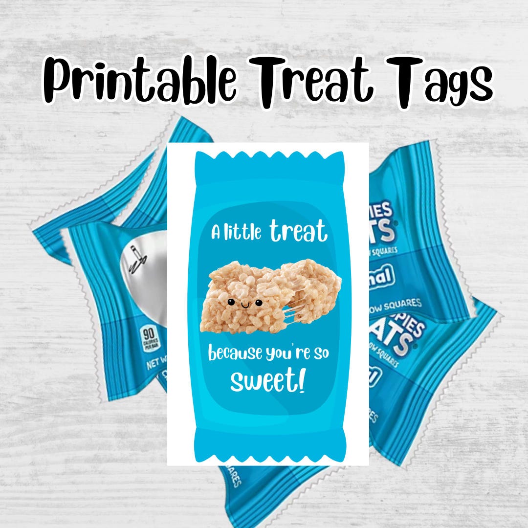 Teacher Appreciation Snack Tag, Treat Tag, Crispy Rice Treats, Thank ...
