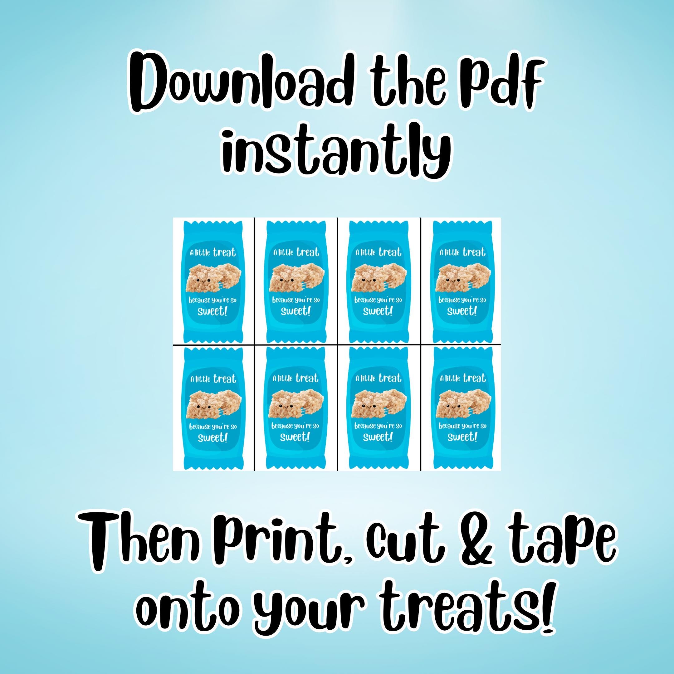 Teacher Appreciation Snack Tag, Treat Tag, Crispy Rice Treats, Thank ...