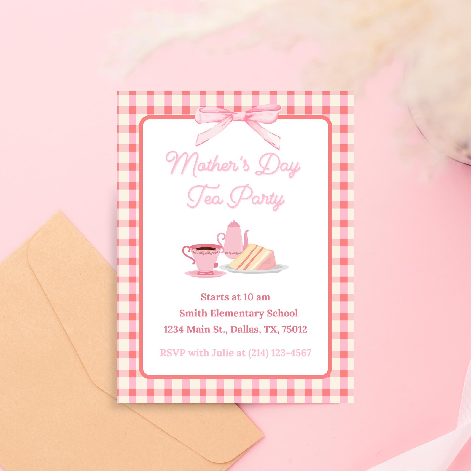 Mother's Day Tea Party Invitation, Tea Party Invitation, Mother's Day ...
